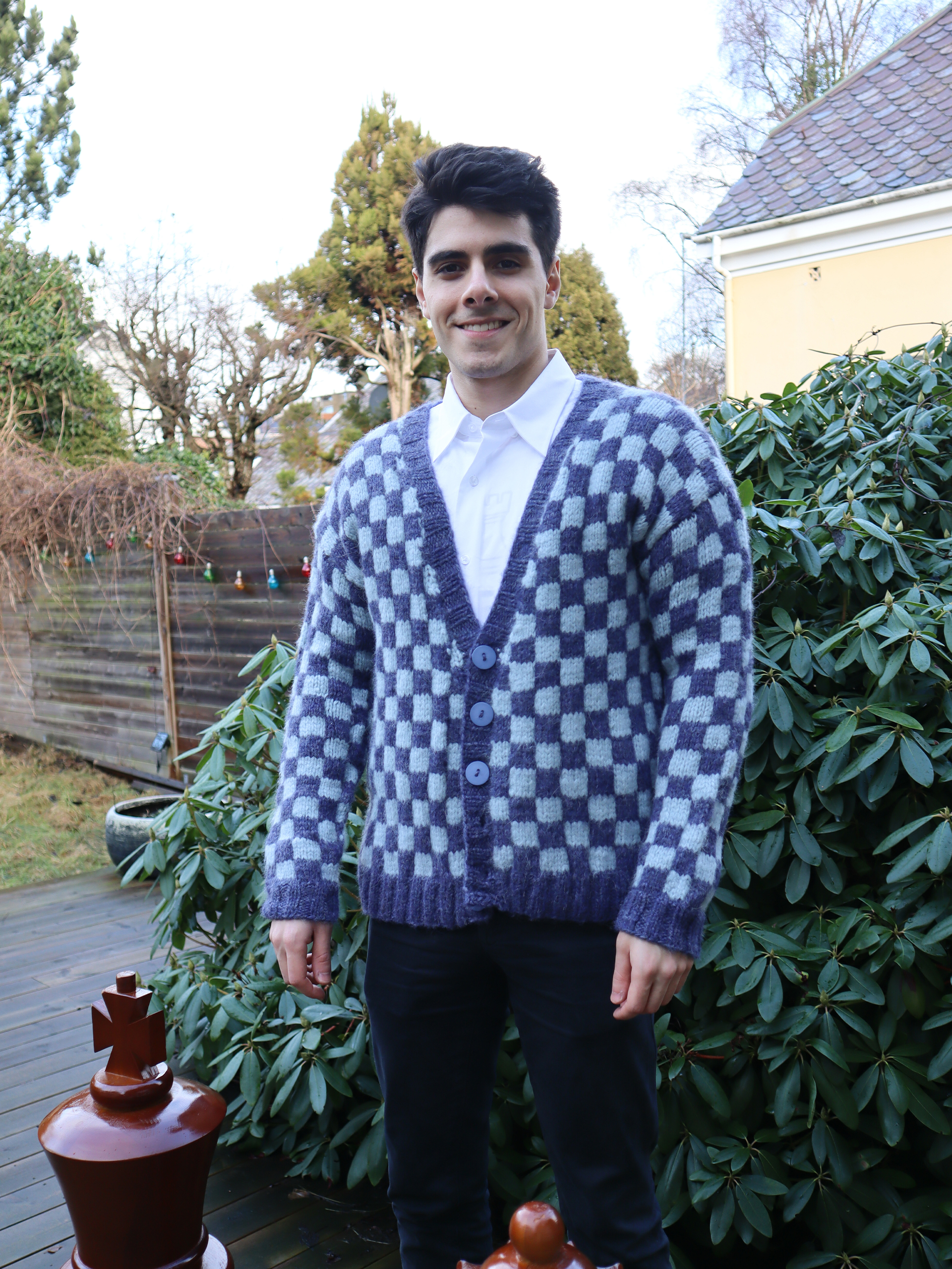 100-06 Chunky norway chess jakke - Garnius