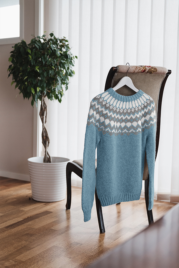 101-06 Dolomitt sweater grå - Garnius - Garnius.dk