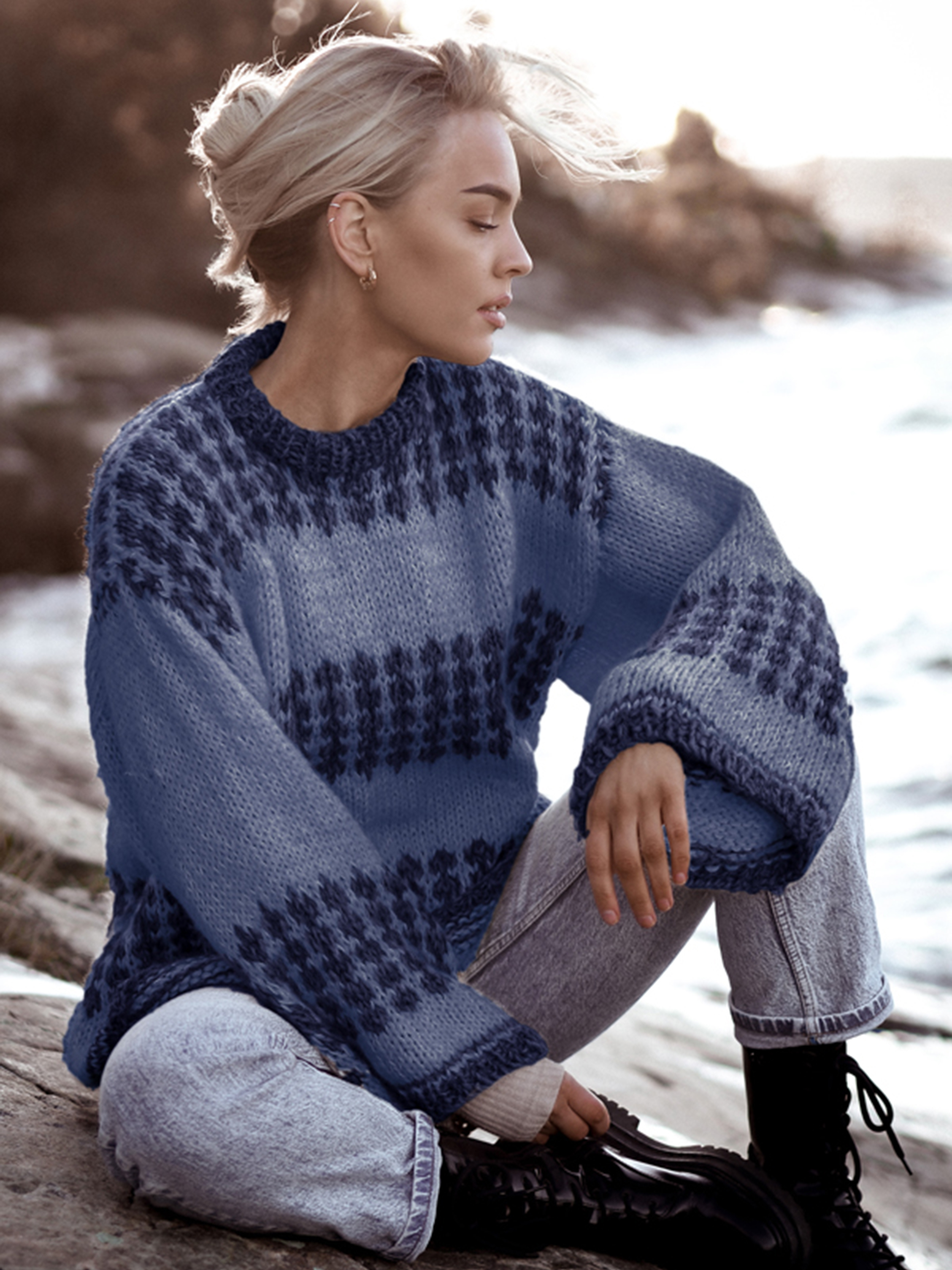 CHARLIE SAGA sweater denim - Garnius