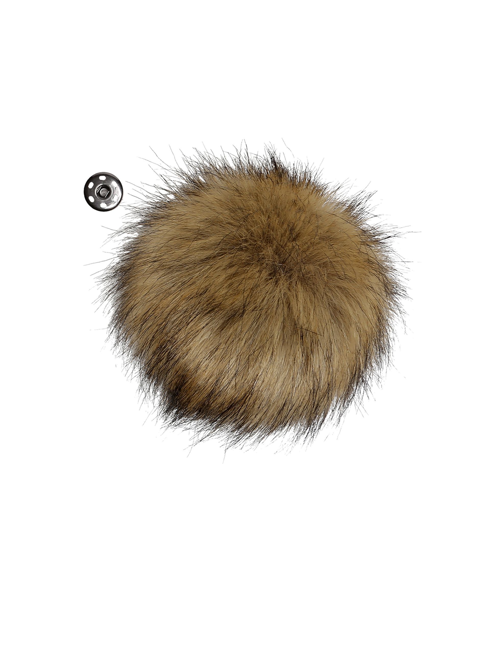 Pompon - w/ snap button - Natural - 11cm - Garnius - Garnius.dk