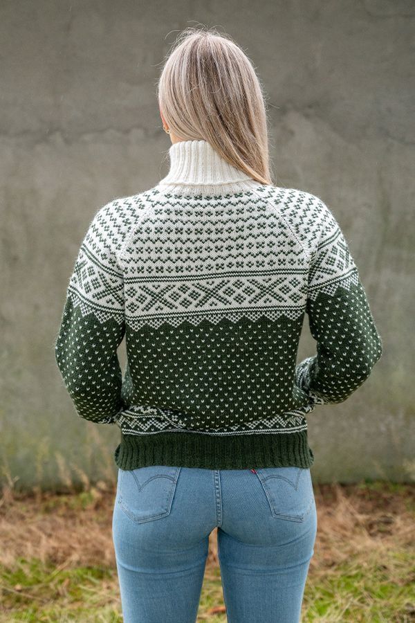 SETESDAL genser unisex mørk grønn - Garnius