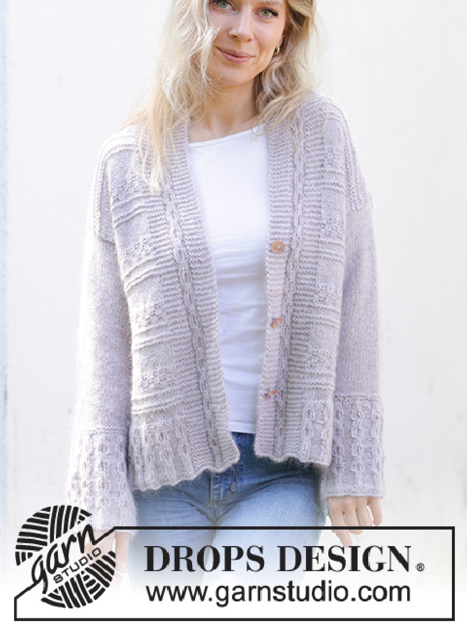 243-18 Lavender Romance Cardigan - Garnius - Garnius.dk