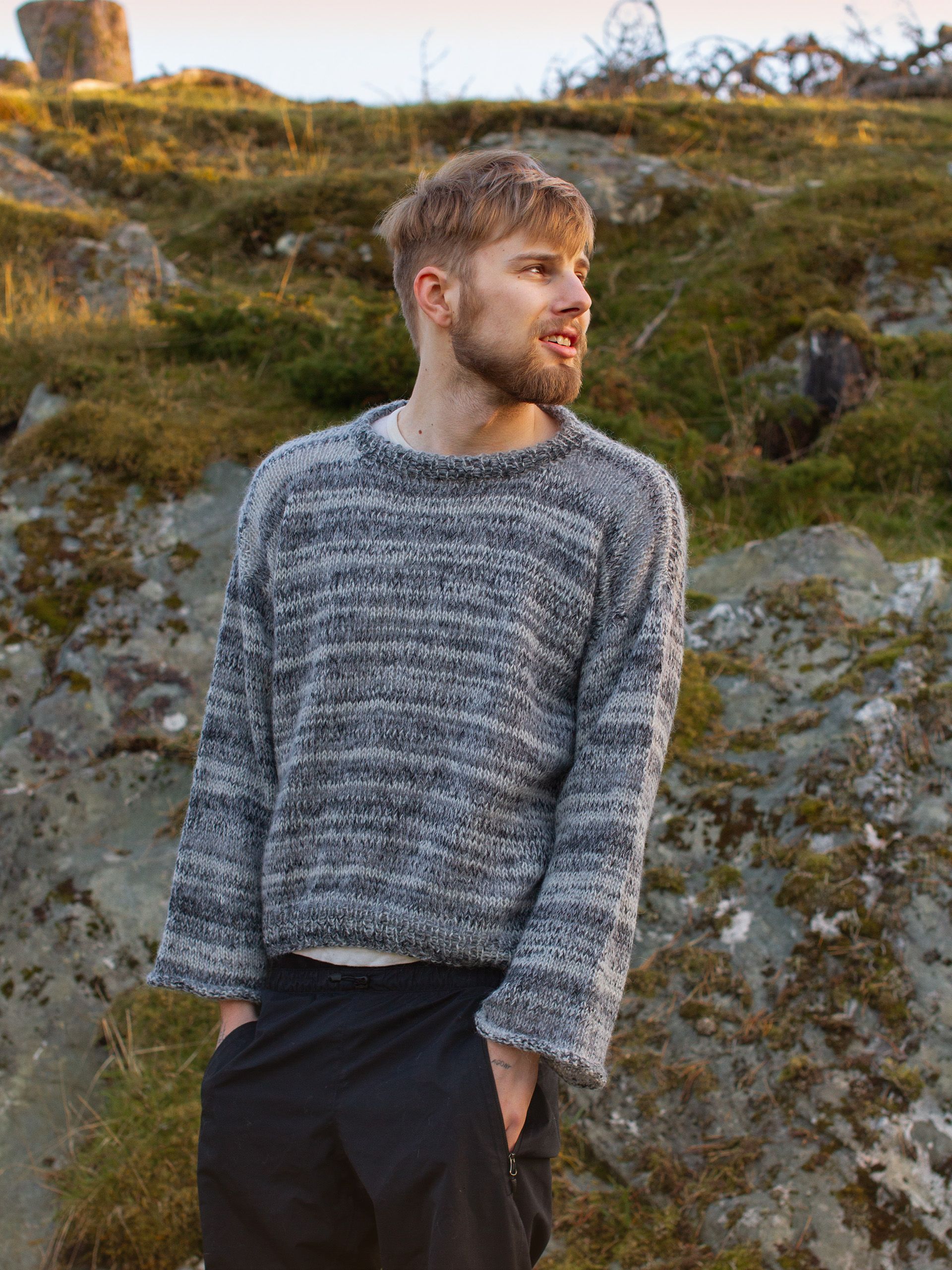 BENJI genser gråmelert - Garnius