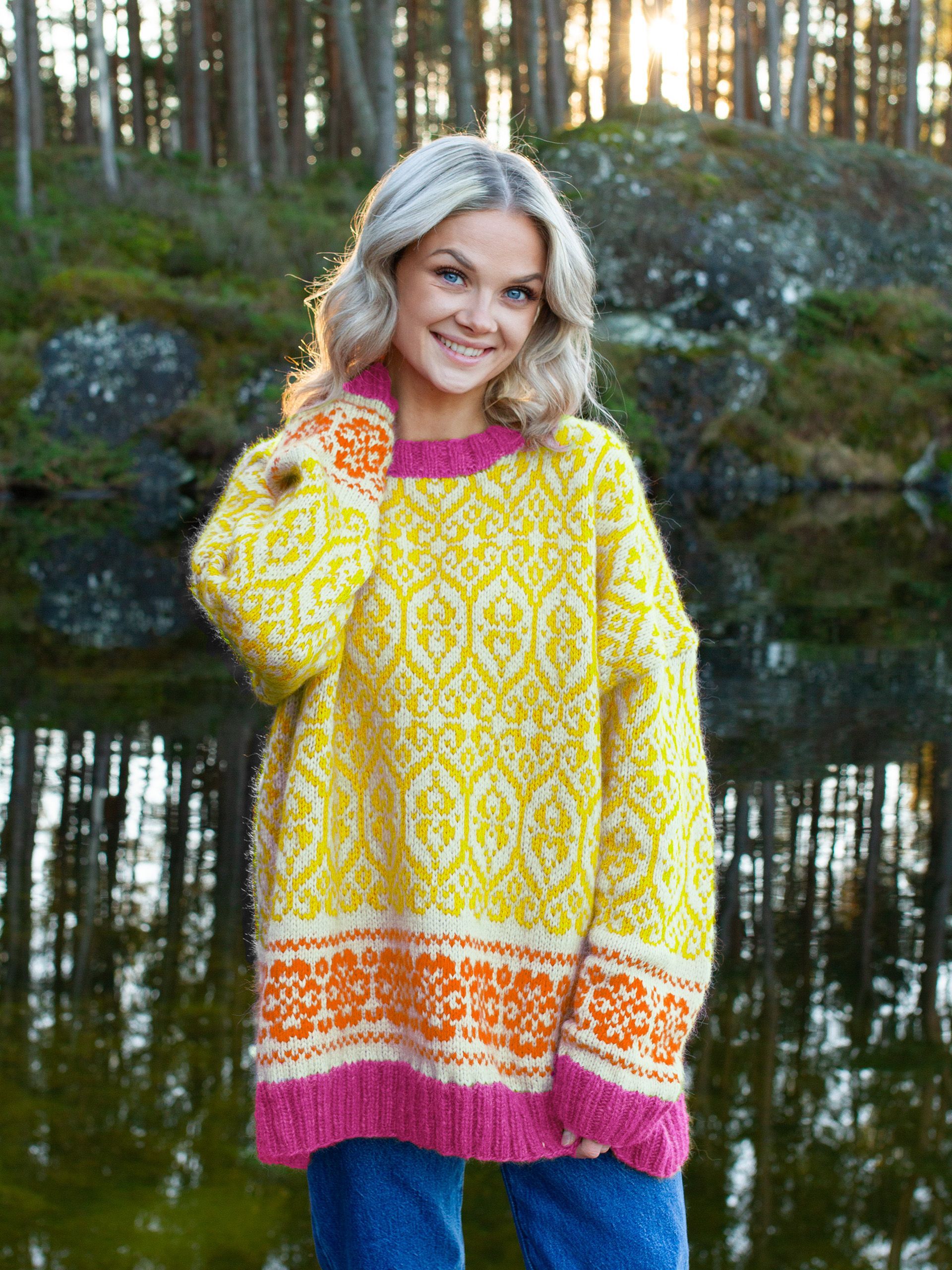 521K-18c FLID sweater vol.2 citrongul - Garnius - Garnius.dk