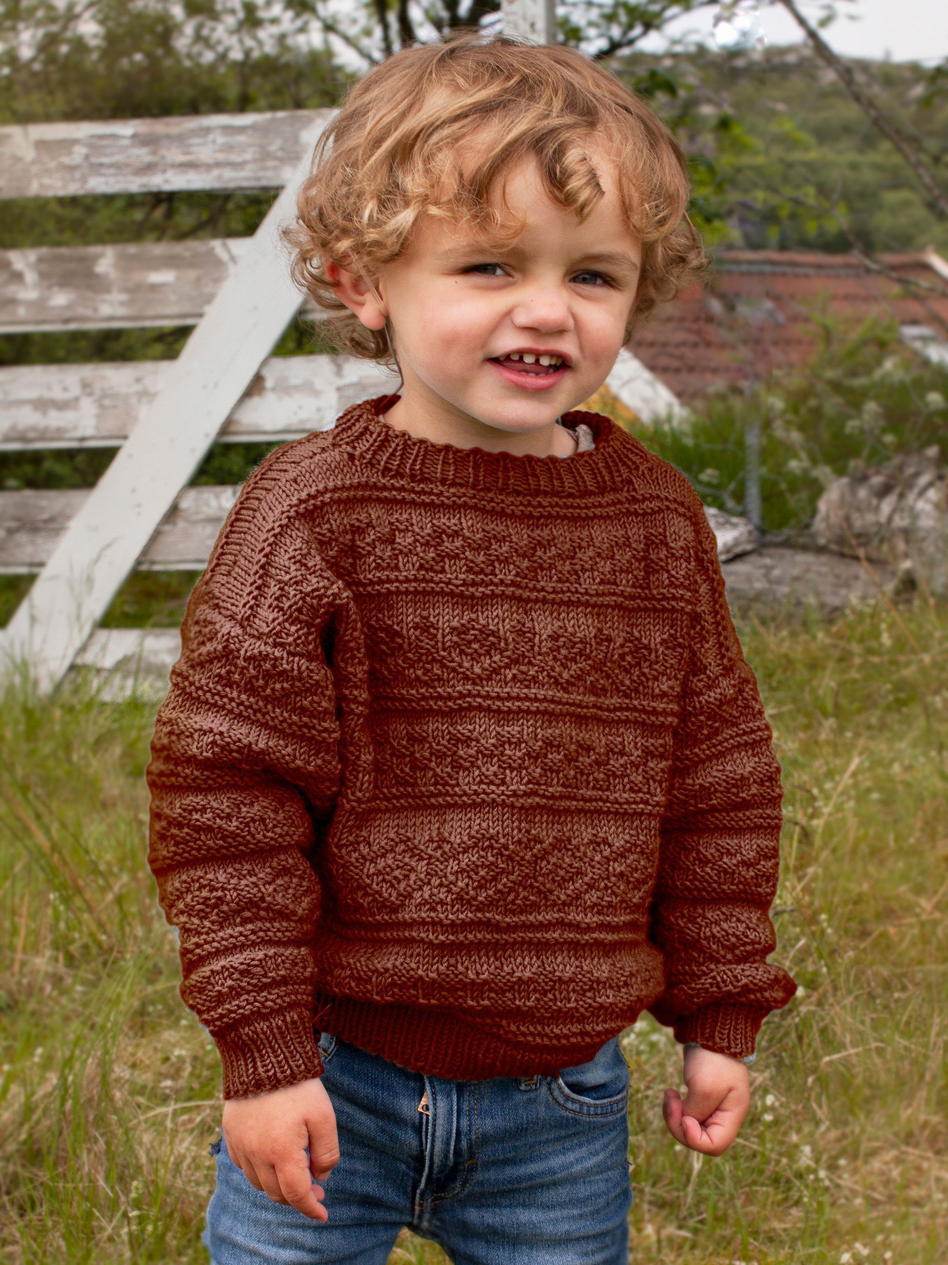 BILLIE genser rustbrun (Woolevo) - Garnius