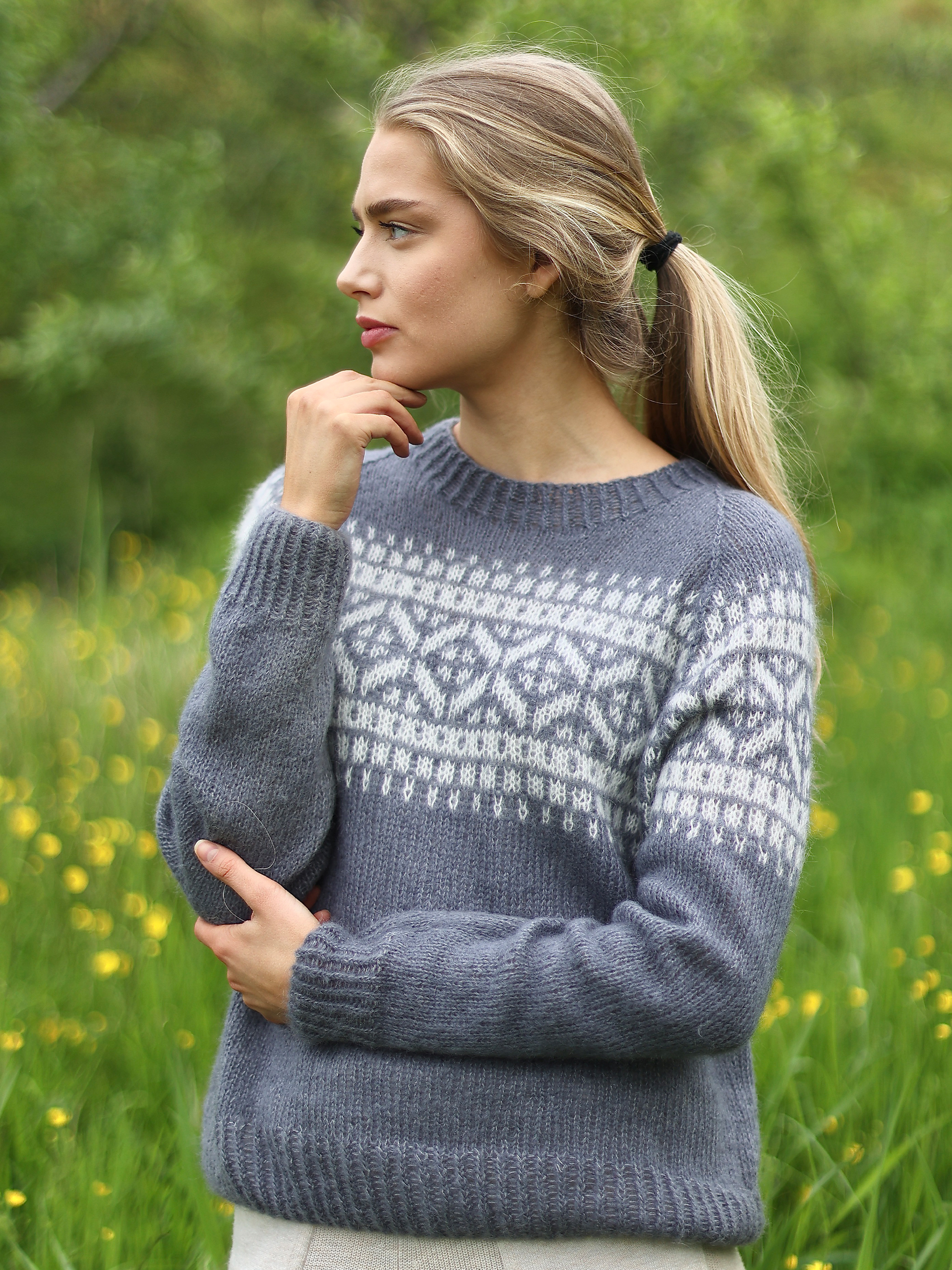 DUSTY sweater denim - Garnius