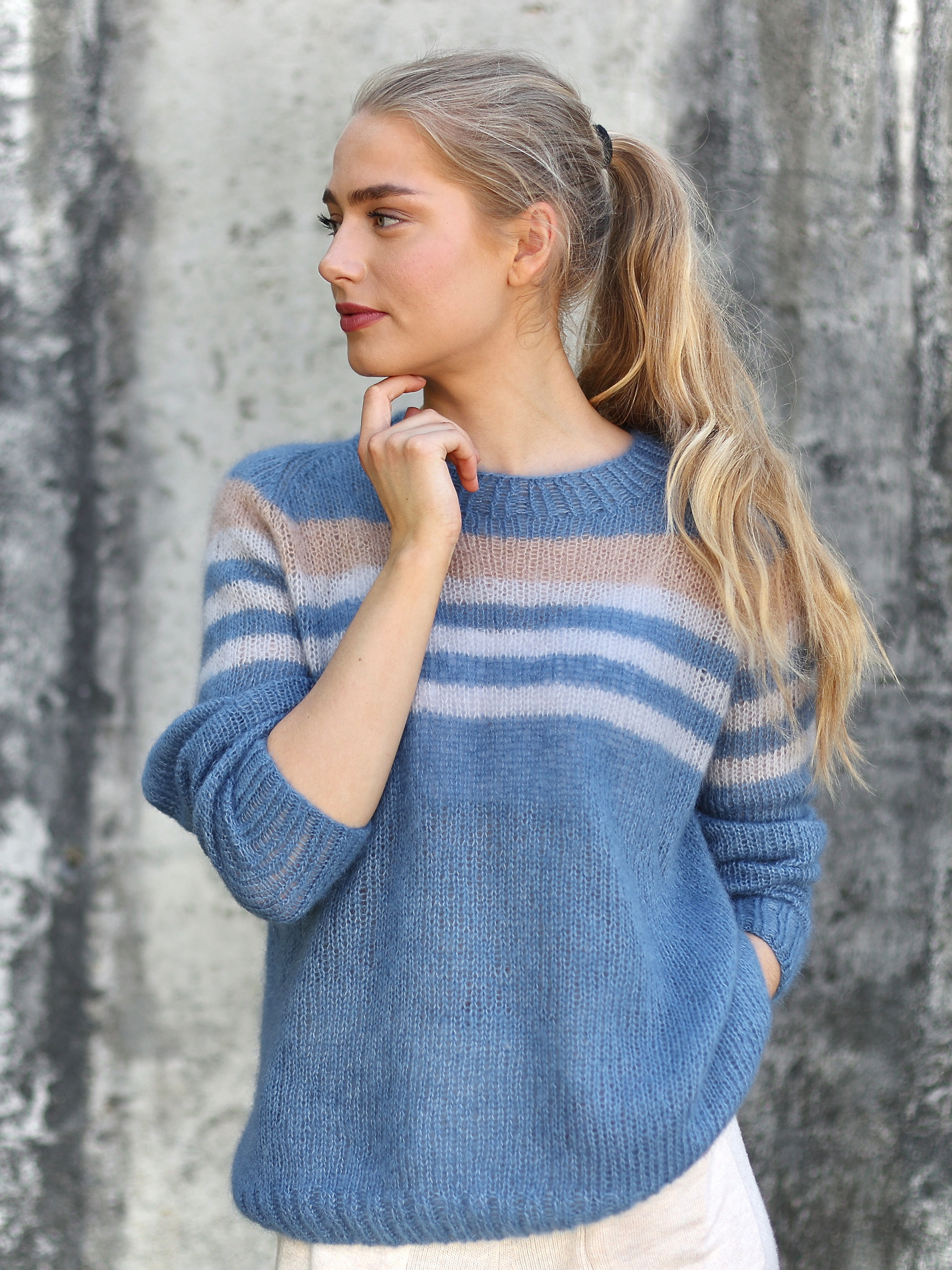 DUSTY sweater denim - Garnius