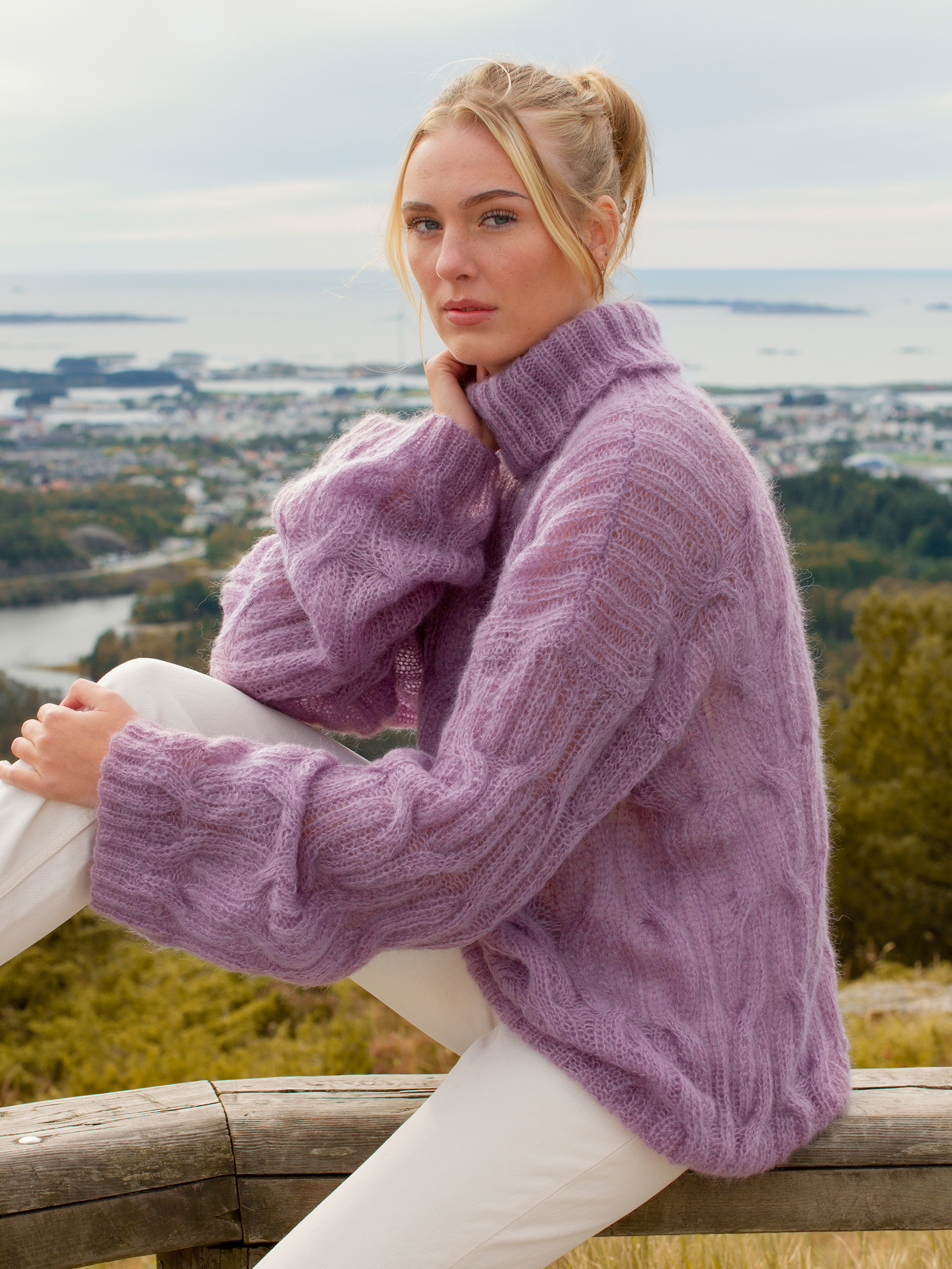 LEGATO sweater grå-lilla - Garnius - Garnius.dk