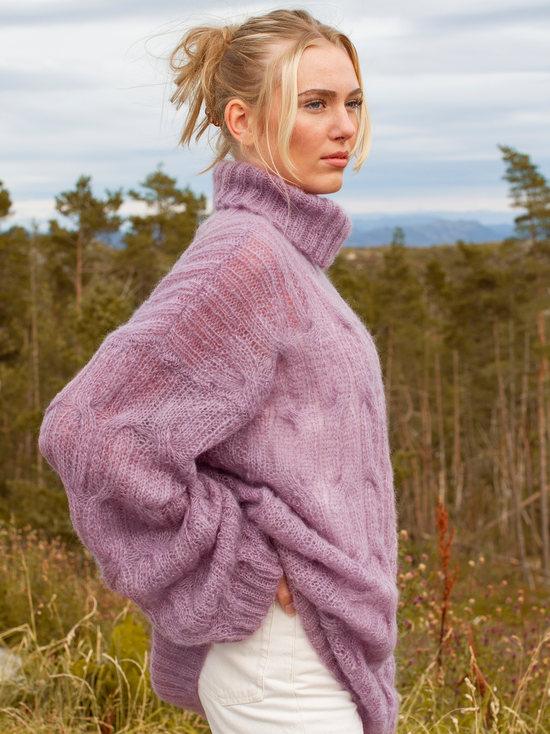 LEGATO sweater grå-lilla - Garnius - Garnius.dk