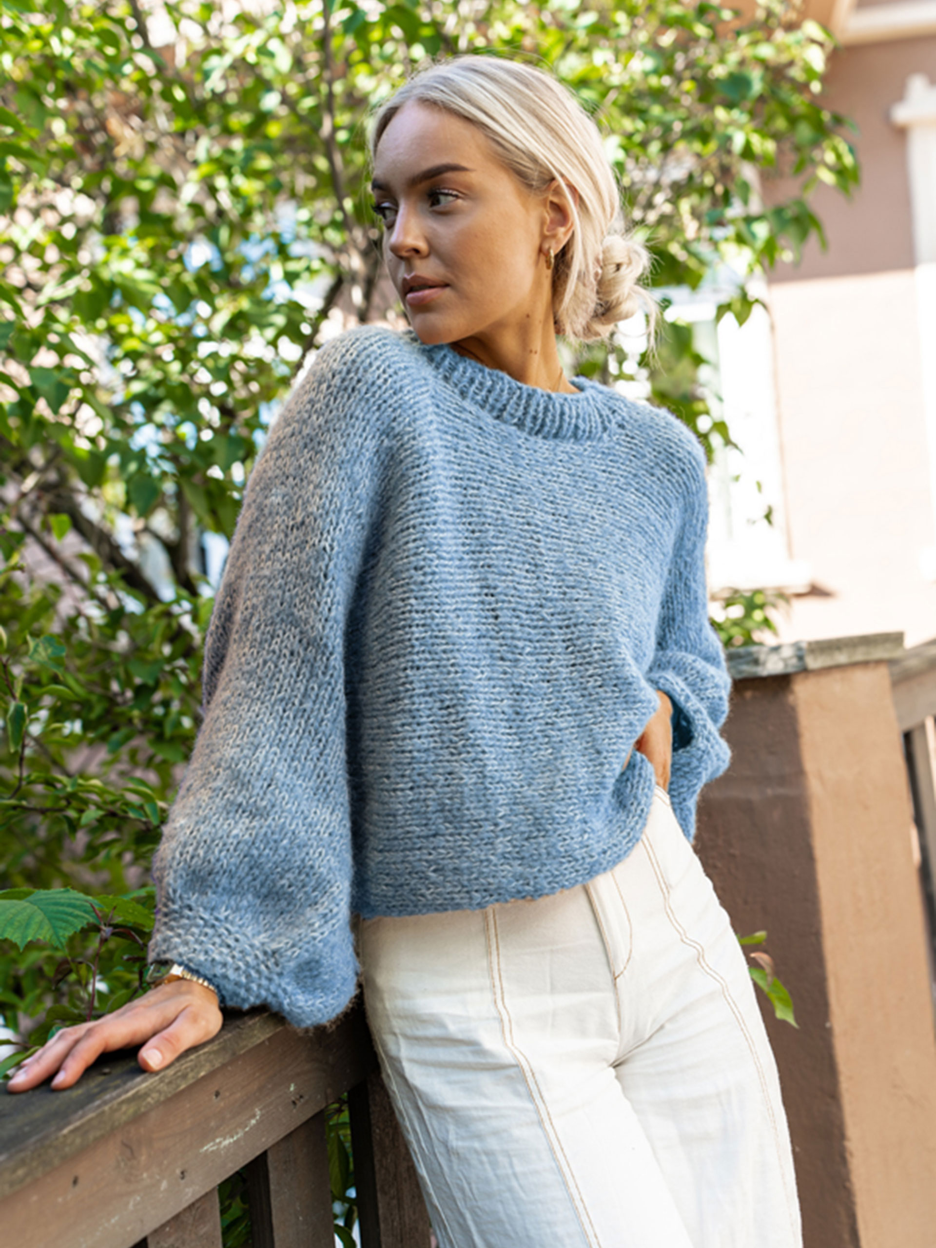 THE BASIC sweater denim - Garnius - Garnius.dk
